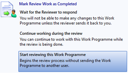 Work Programme management and review settings – Internal Audit MK
