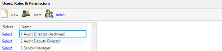 Archiving Roles – Internal Audit MK