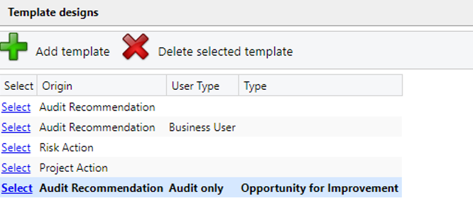 Template Design – Internal Audit MK