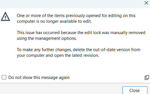 Audit Management: Error message – Internal Audit MK